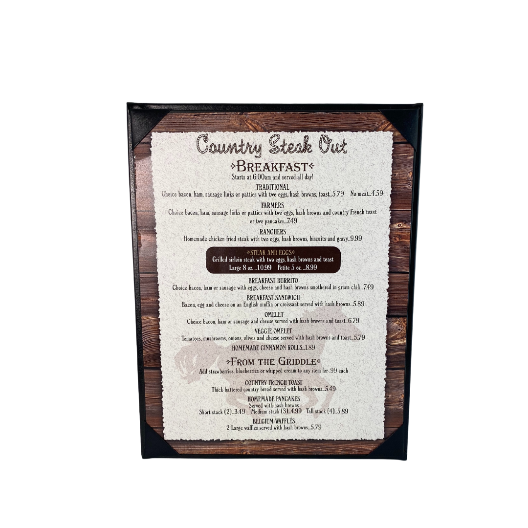 Plaza Menu Board - One Panel – Menu Designs